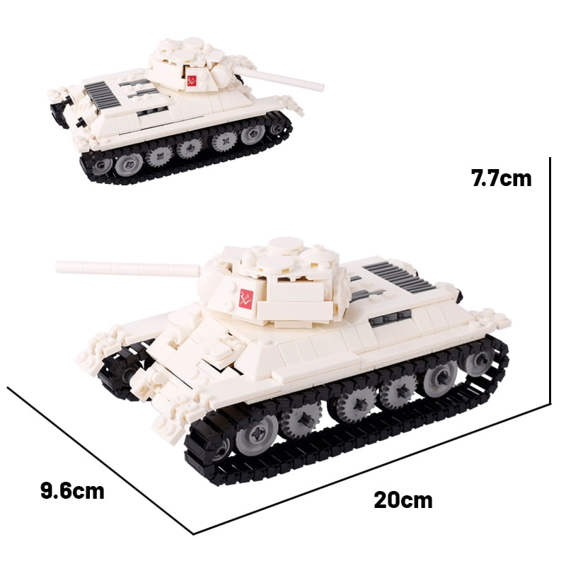 Military Vehicle Building Blocks WW2 Battle Sherman Tank soldiers ...