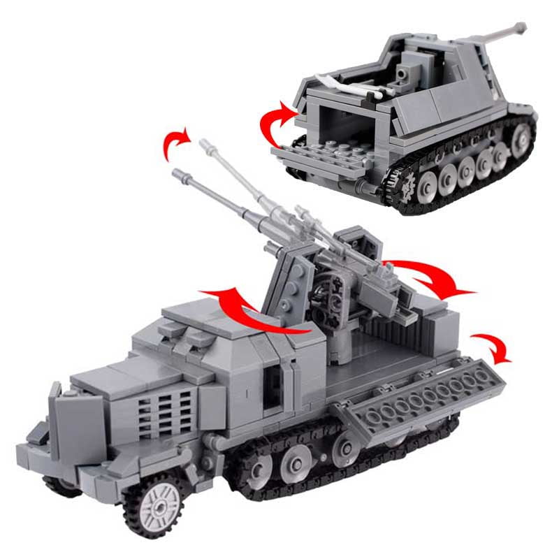 Military Vehicle Building Blocks WW2 Battle Sherman Tank soldiers ...