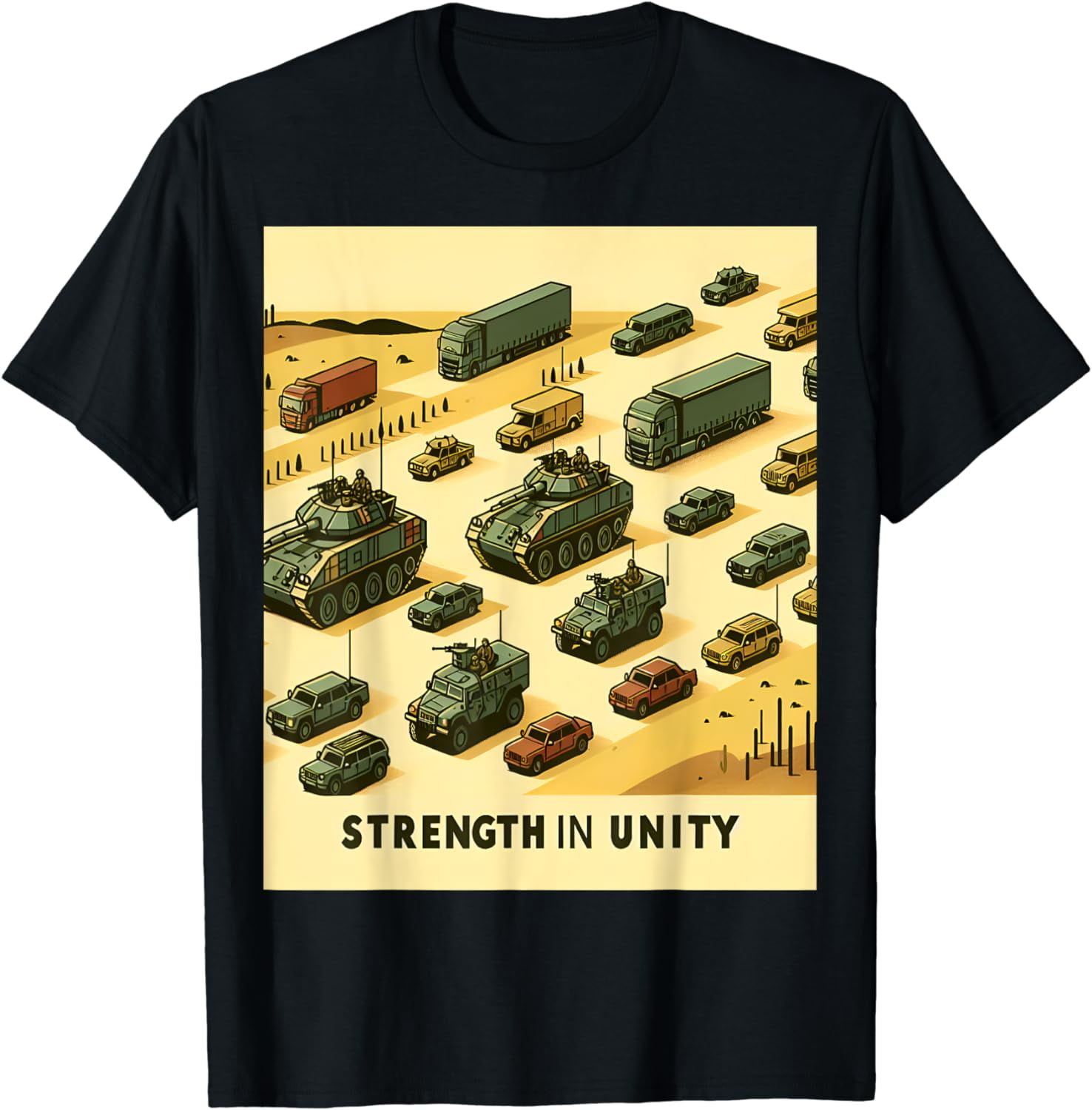 Military Vehicle Convoy Strength In Unity T-Shirt - Walmart.com