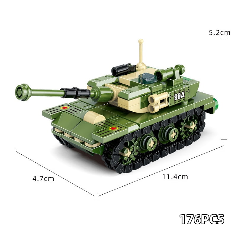 Military WW2 99A Army Main Battle Tank Building Blocks Tiger Tank ...