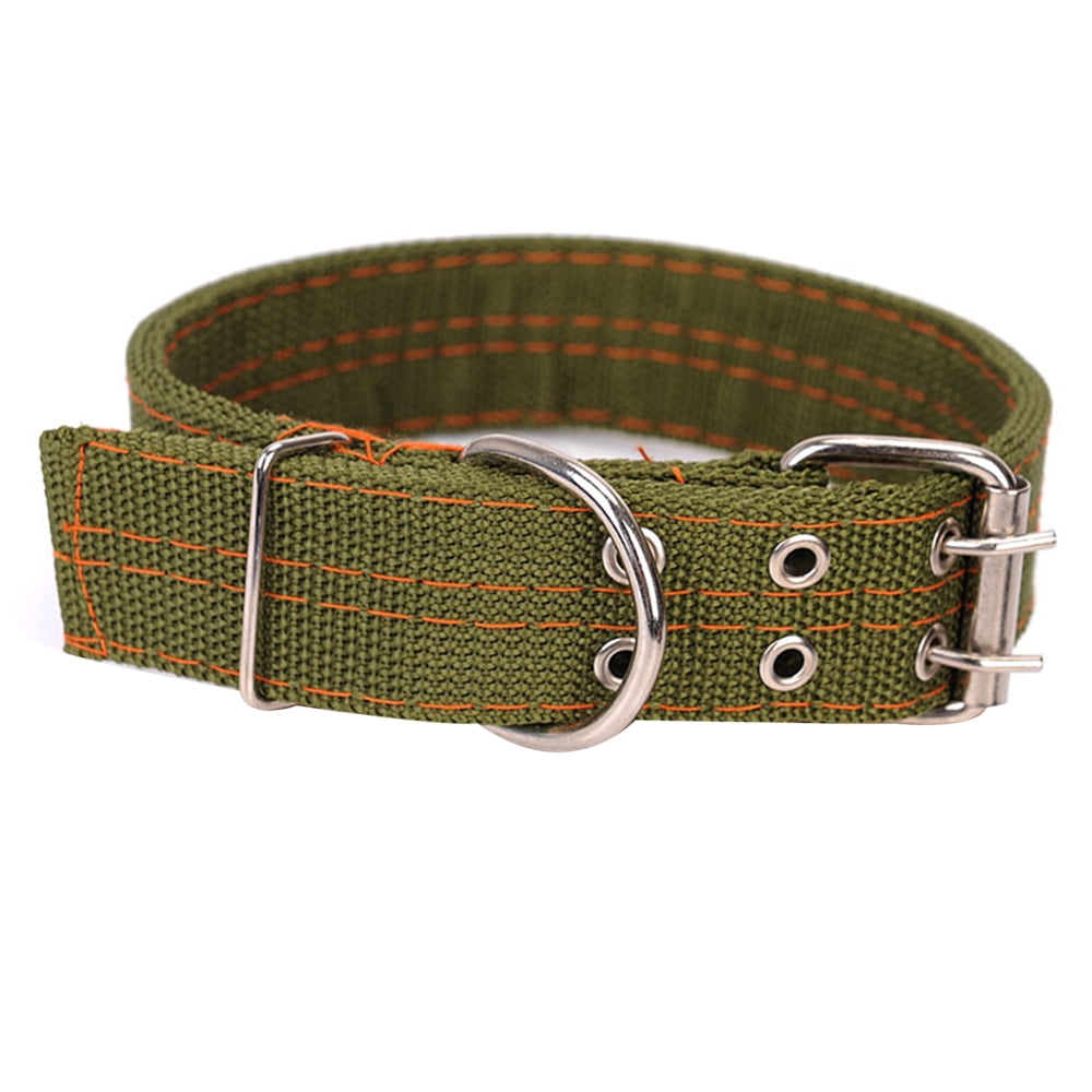 Military adjustable dog collar, 2 inch wide D ring and buckle 2 line ...