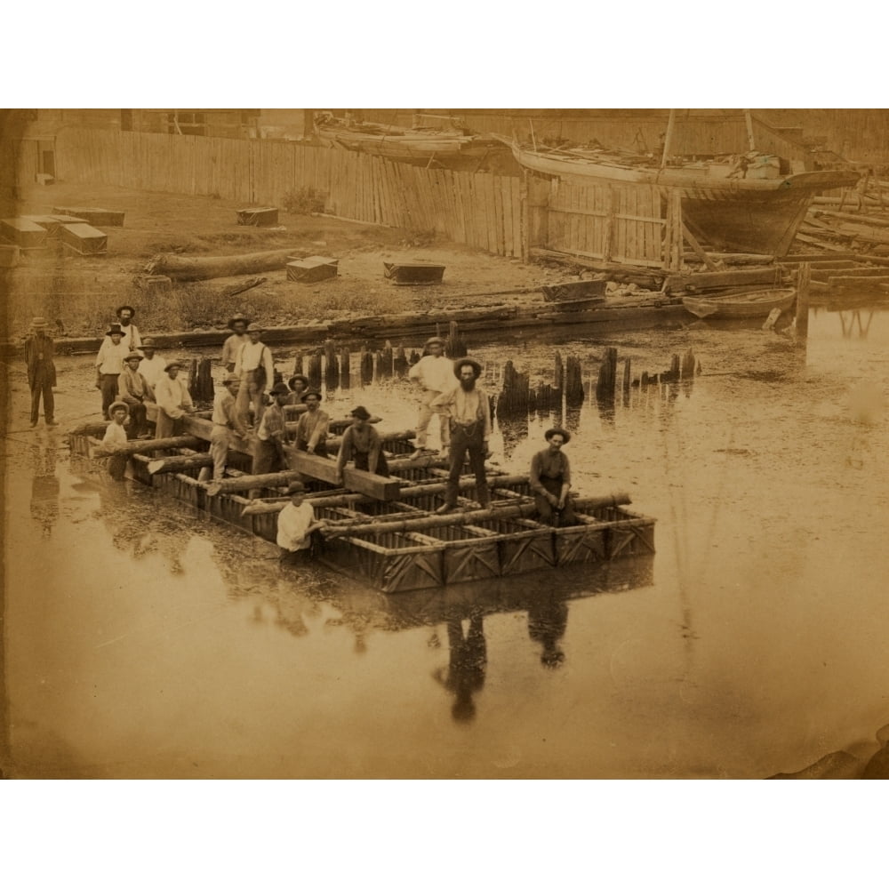 Military construction in northern Virginia: raft of blanket boats ...