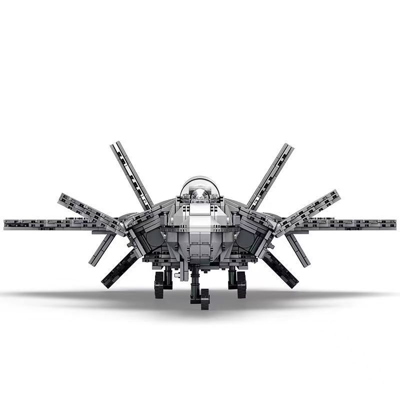 Military fighter building block set, J-20 stealth fighter model ...