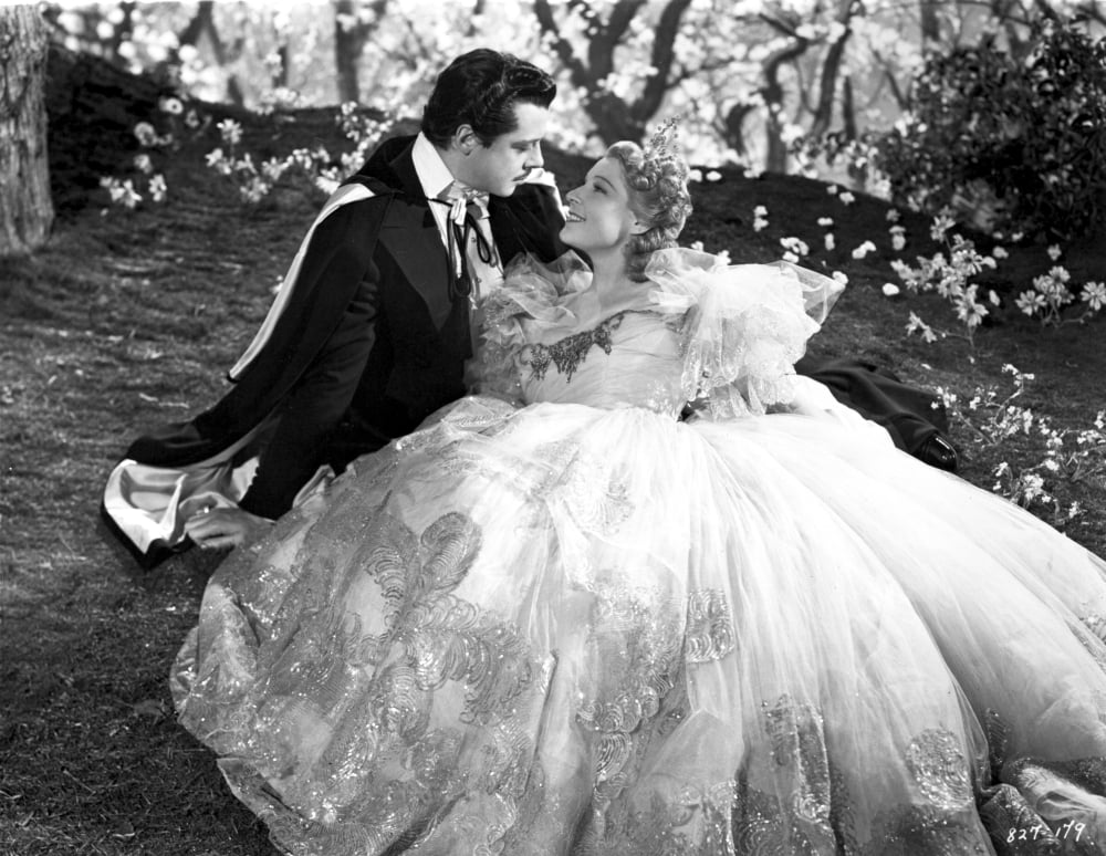 Miliza Korjus on an Embroidered Gown Leaning on a Man Photo Print (8 x ...