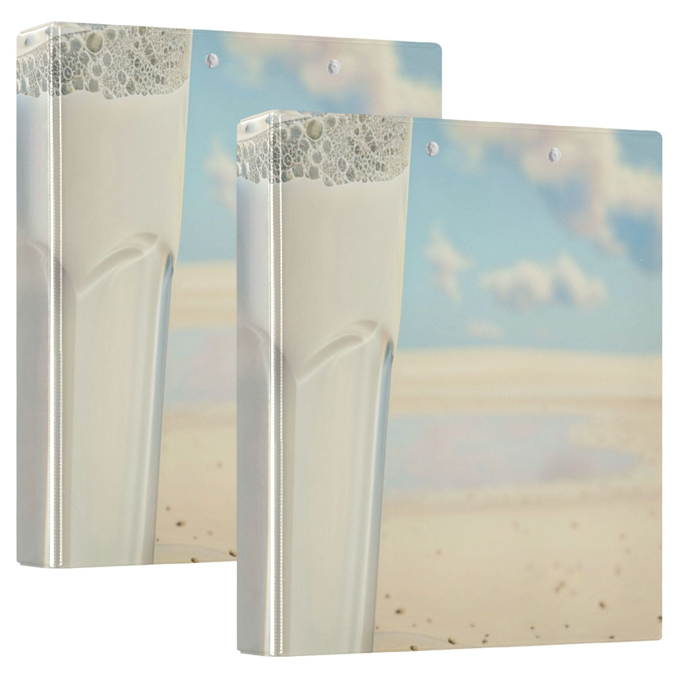 Milk 3 Ring Binders 1.5 inch Hardcover File Folders with Interior ...