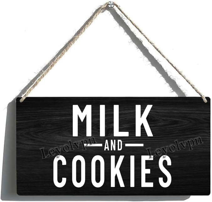 Milk And Cookies Sign, Wooden Sign, Farmhouse Contemporary Modern Wall ...