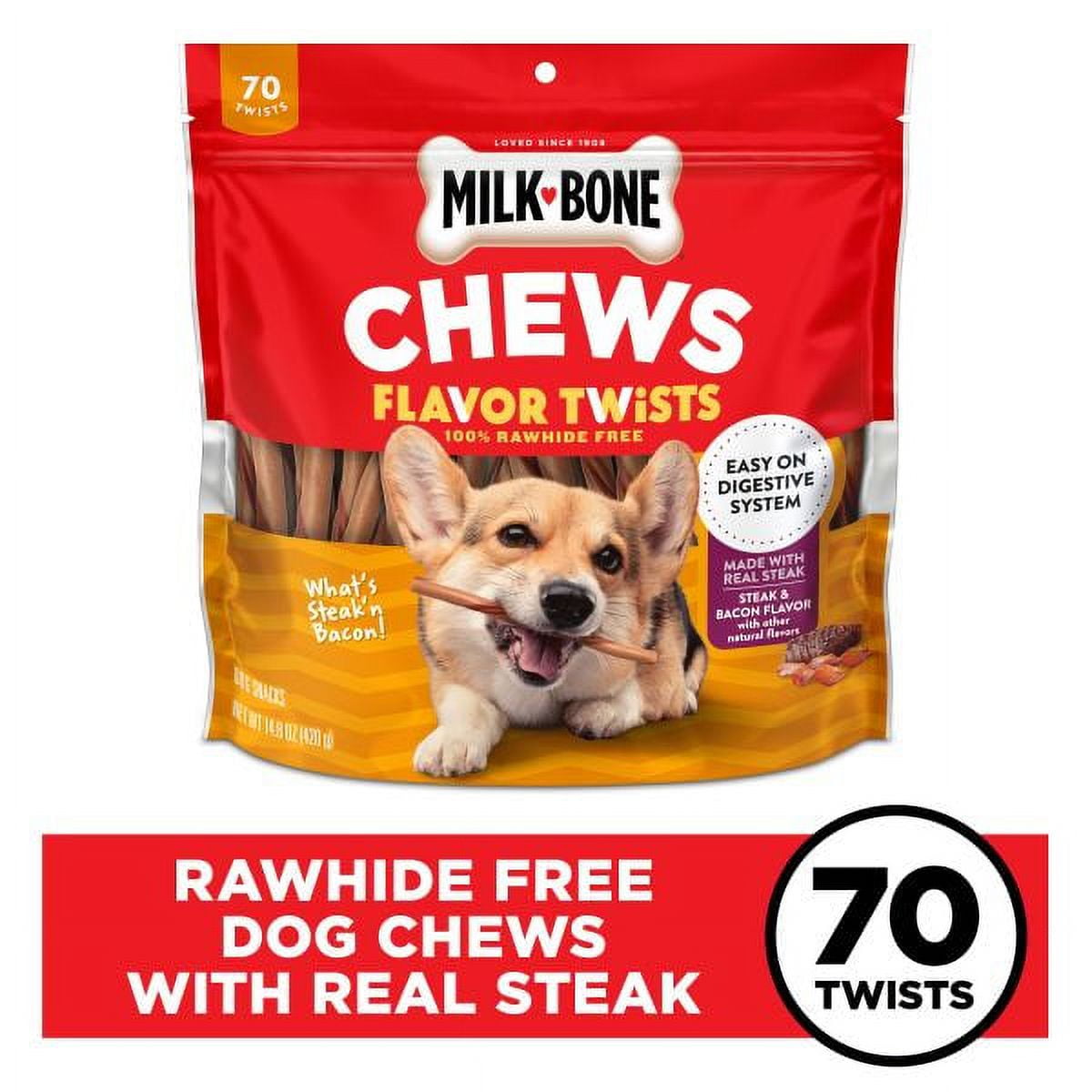 Milk-Bone 14.8 Oz Meaty Flavor Twists, Steak'n Bacon Dog Treats ...