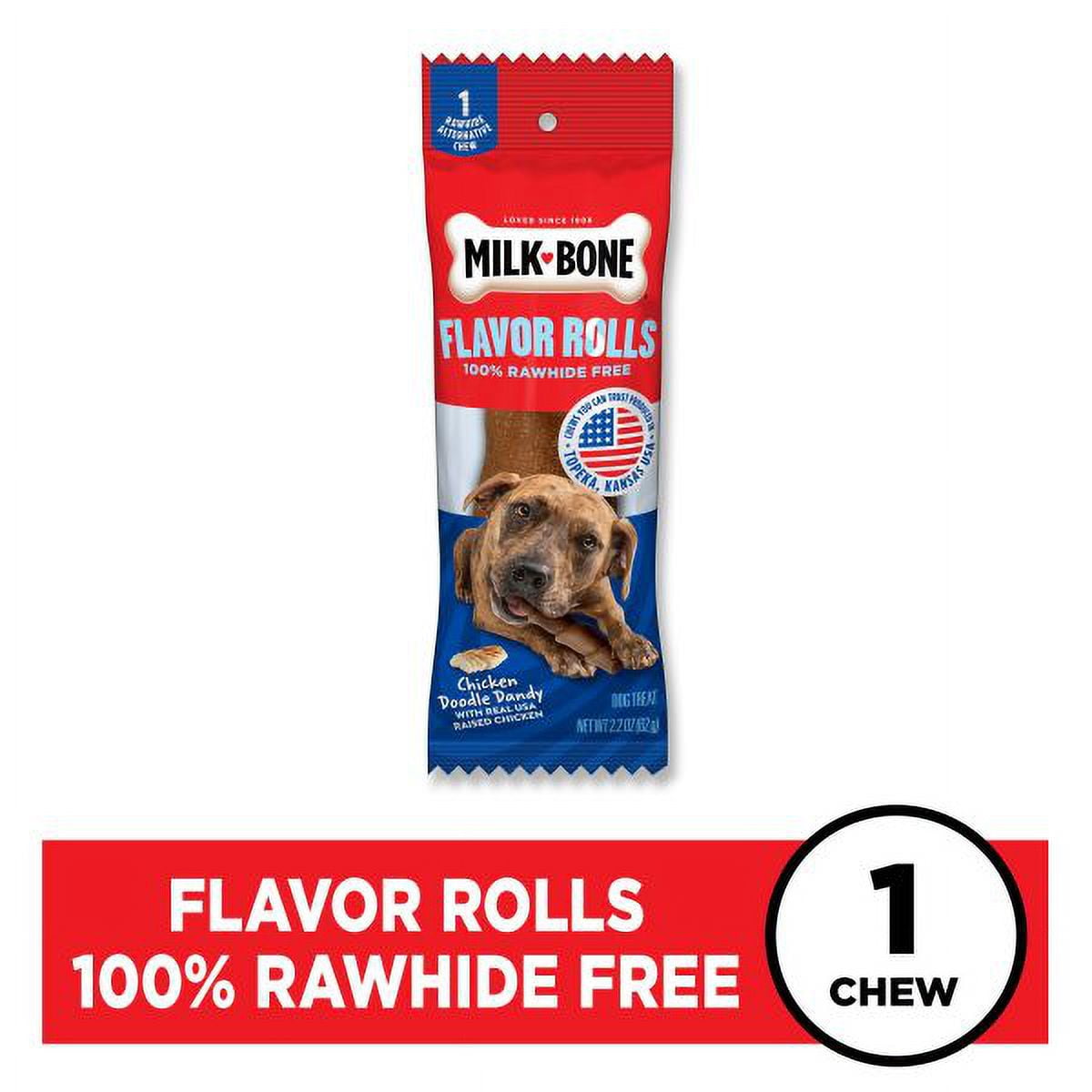 Brandclub - Milk-Bone 2.2 Ounce Flavor Rolls Chicken Dog Treat