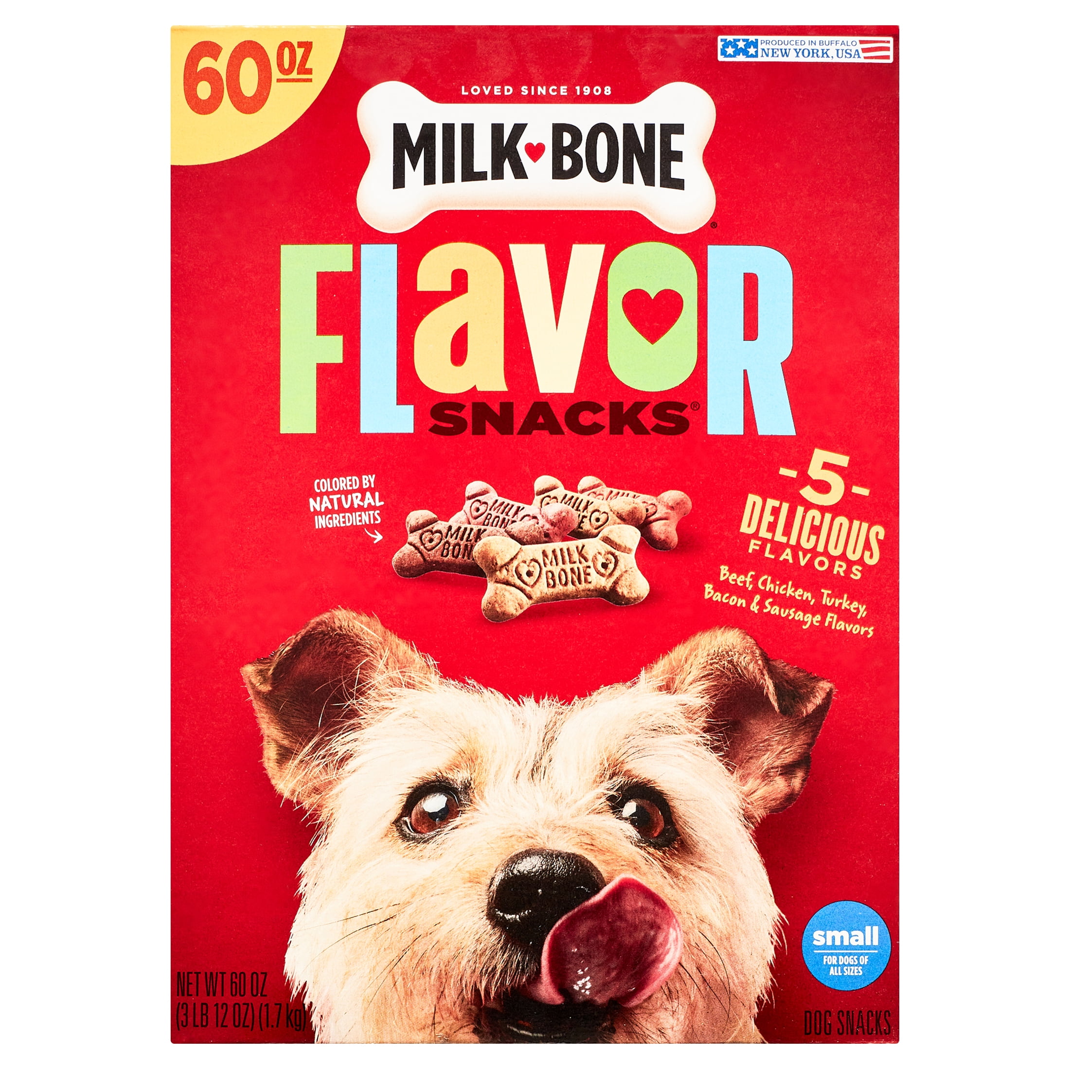 Milk-Bone Flavor Snacks Small Dog Biscuits, Flavored Crunchy Dog Treats ...