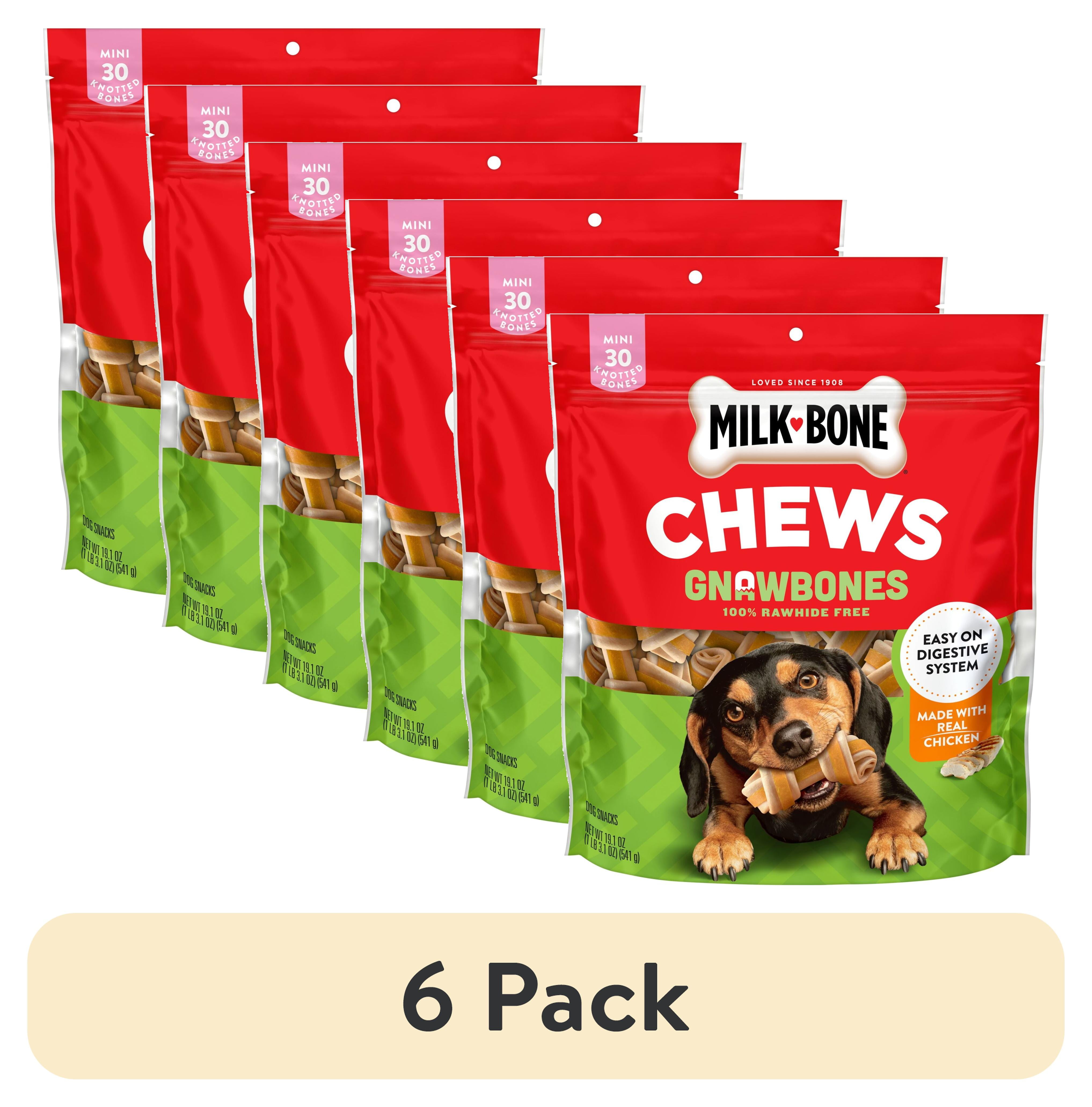 (6 pack) Milk Bone GnawBones Rawhide Free Dog Chews With Real Chicken, Long Lasting Mini Dog ...