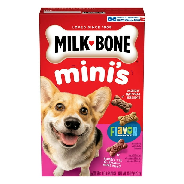 Milk-Bone Flavor Snacks Mini Dog Biscuits, Flavored Crunchy Dog Treats ...
