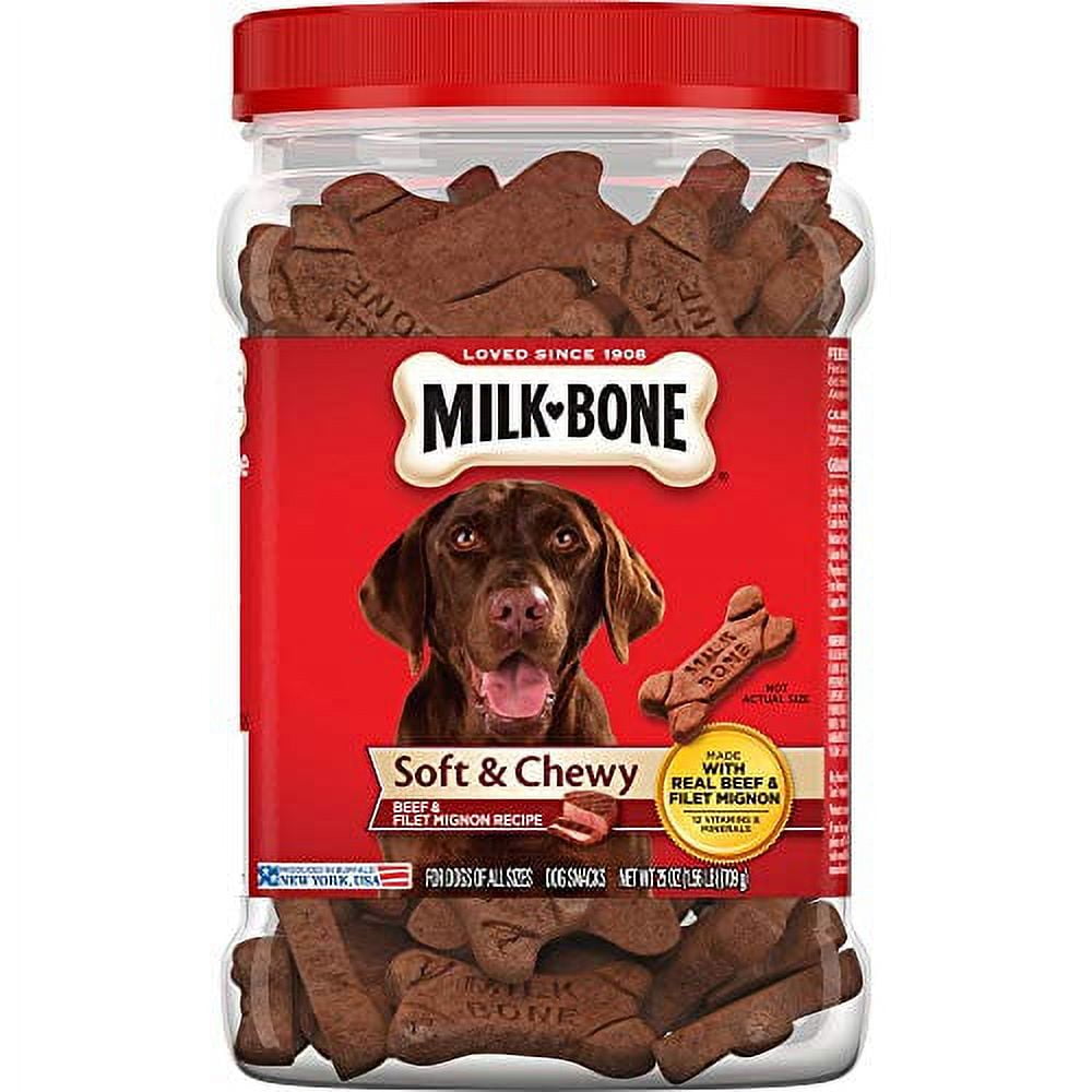 Milk-Bone Soft & Chewy Dog Treats, Beef & Filet Mignon Recipe, 25 Ounce ...