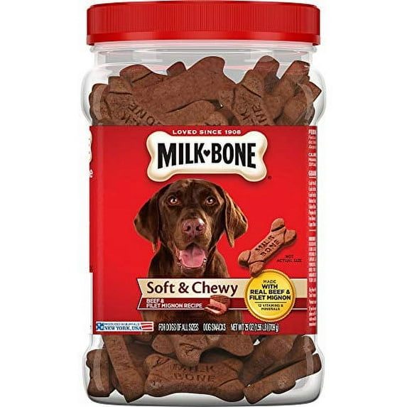 Milk-Bone Soft & Chewy Dog Treats, Beef & Filet Mignon Recipe, 25 Ounce ...