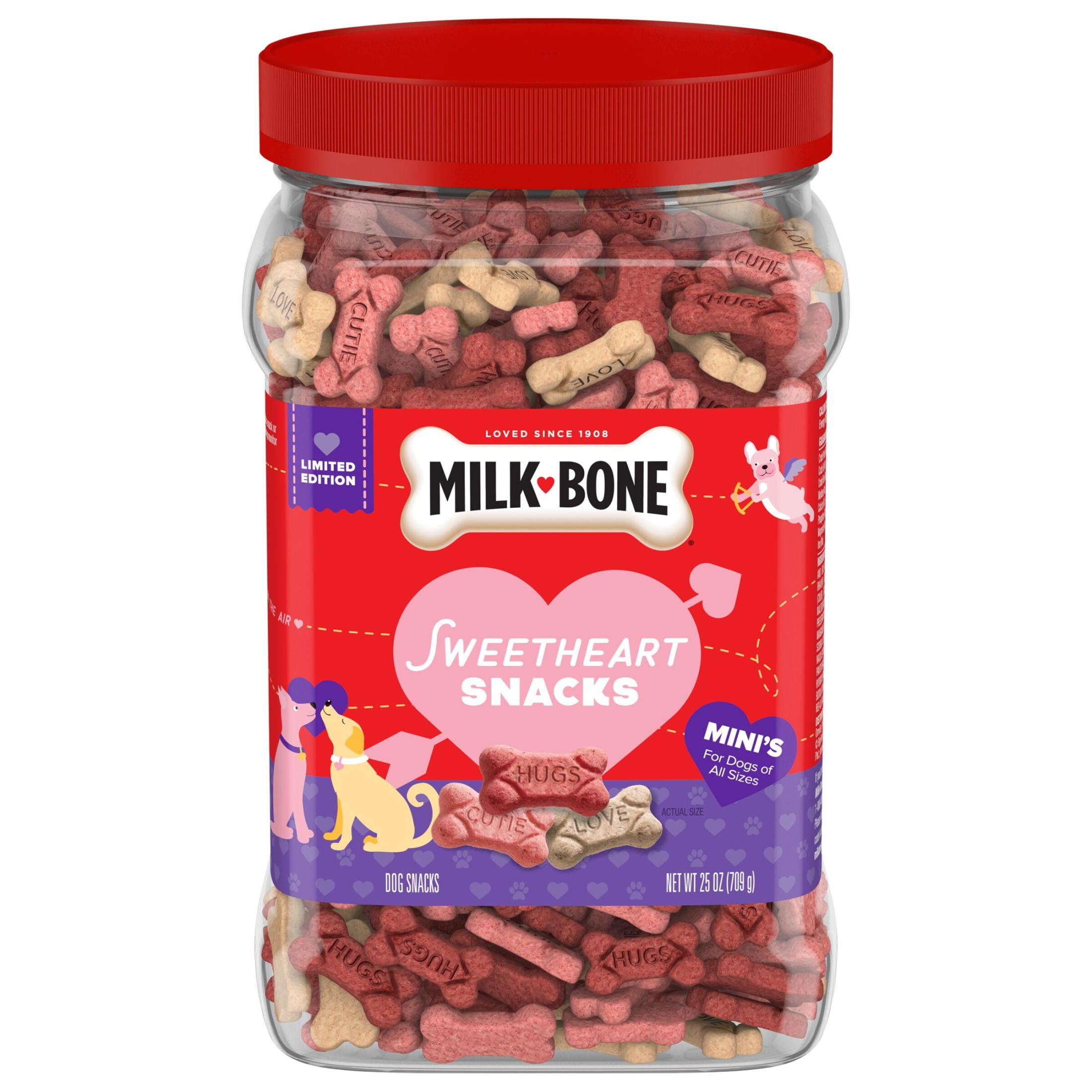 Milk-Bone Mini's Sweetheart Biscuits Dog Treats, 25 oz. Valentine ...