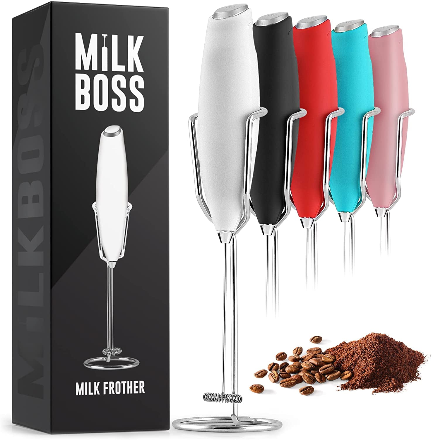 Milk Boss Matcha Whisk Electric Frother Wand, Stainless Steel Handheld ...