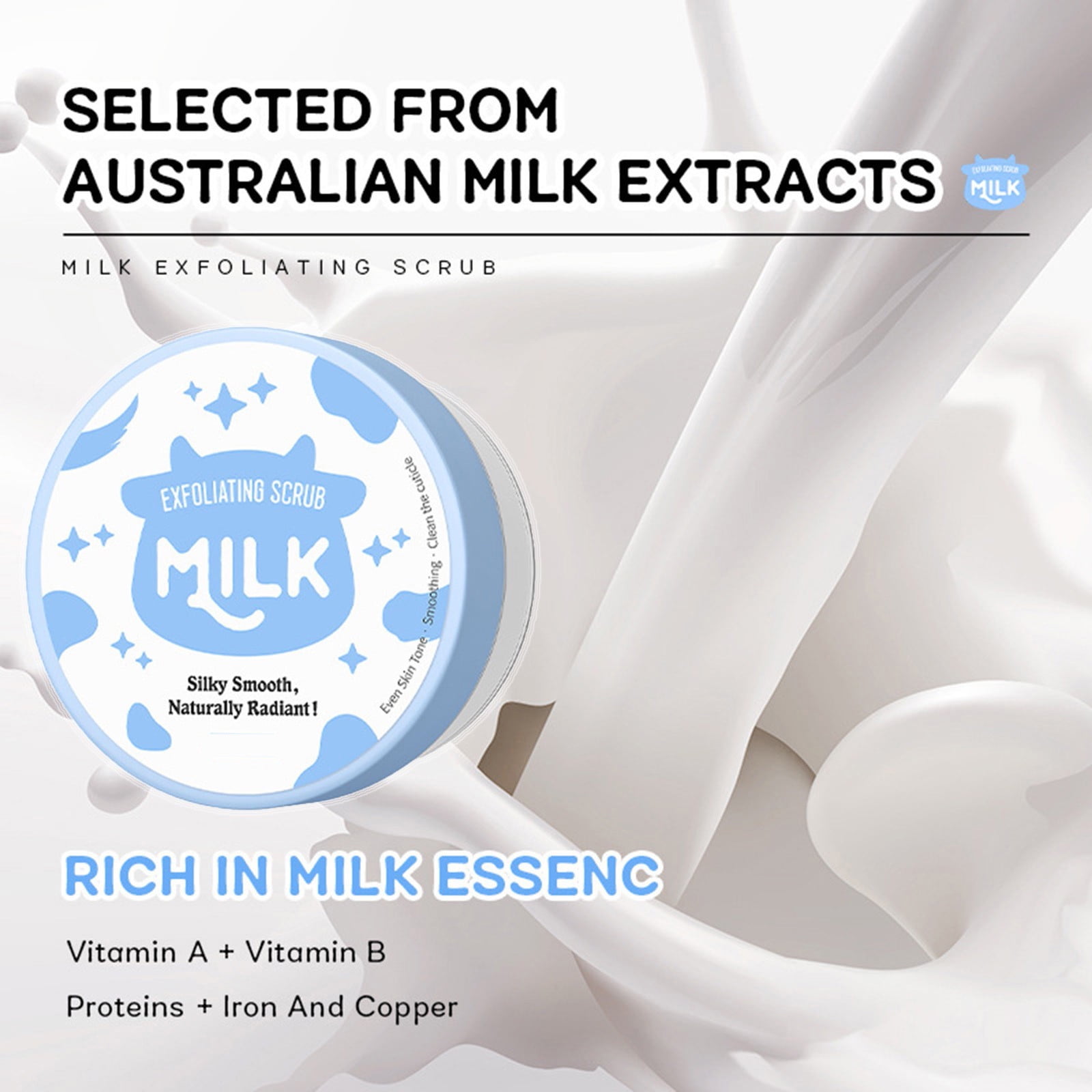 Milk Brightening Scrub 3oz for Skin Moisturizing and Exfoliating,Deeply ...