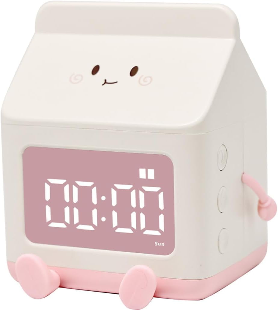 Milk Carton Alarm Clock for Kids - Digital LED Display, 3 Alarms ...