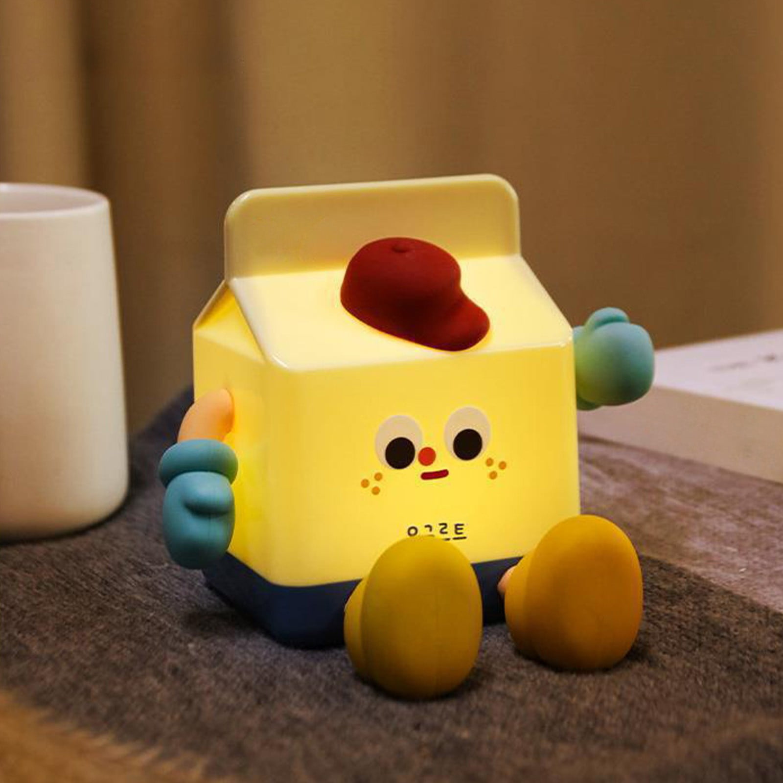 Milk Carton Night Light USB Rechargeable LED Lamp, Cute Touch Control ...