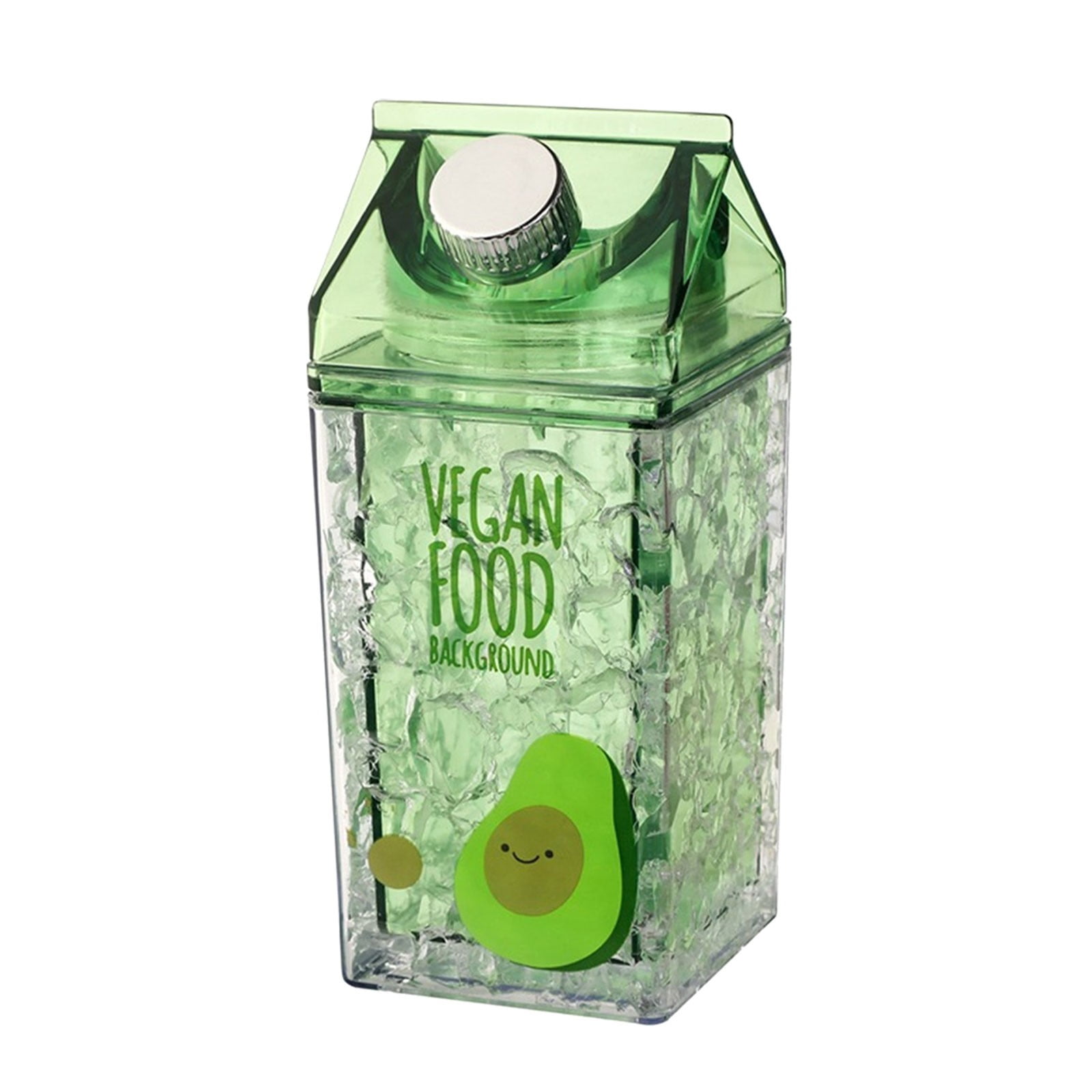 Milk Carton Water Bottle, Clear Plastic Milk Box Portable Square Juice ...