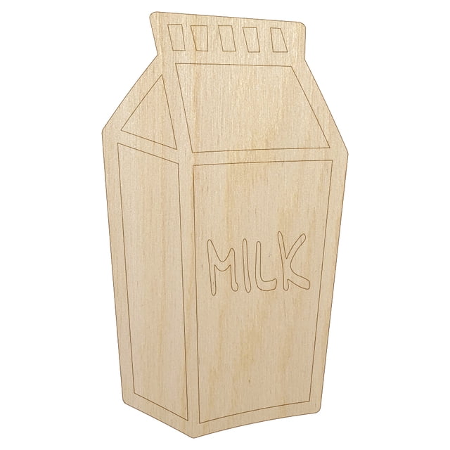 Milk Carton Wood Shape Unfinished Piece Cutout Craft DIY Projects - 4. ...