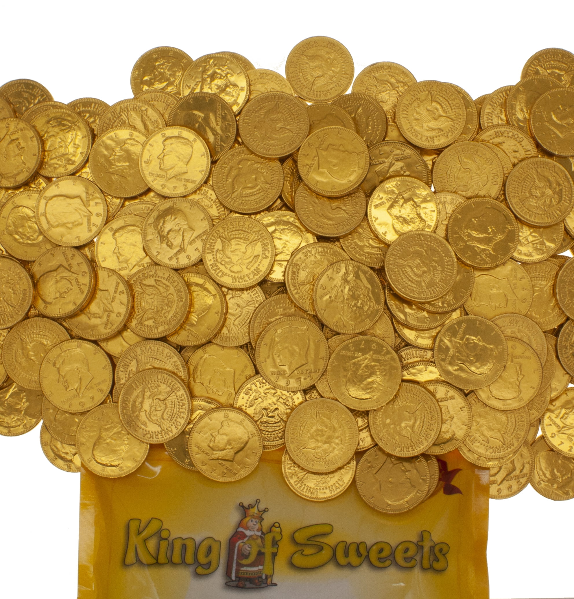 Milk Chocolate Gold Coins 2 Pounds in a Resealable Bulk King of Sweets ...