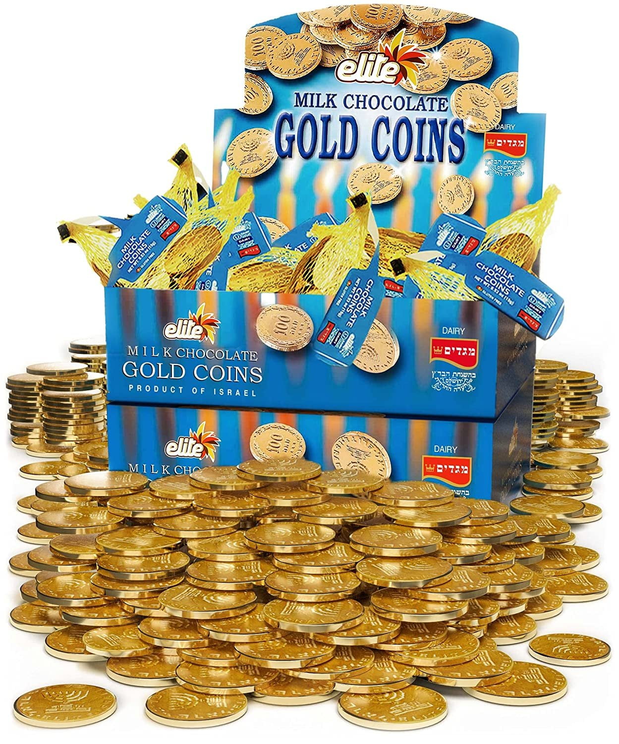 Milk Chocolate Hanukah Gelt Gold Coins Kosher 48 Ct - Walmart.com
