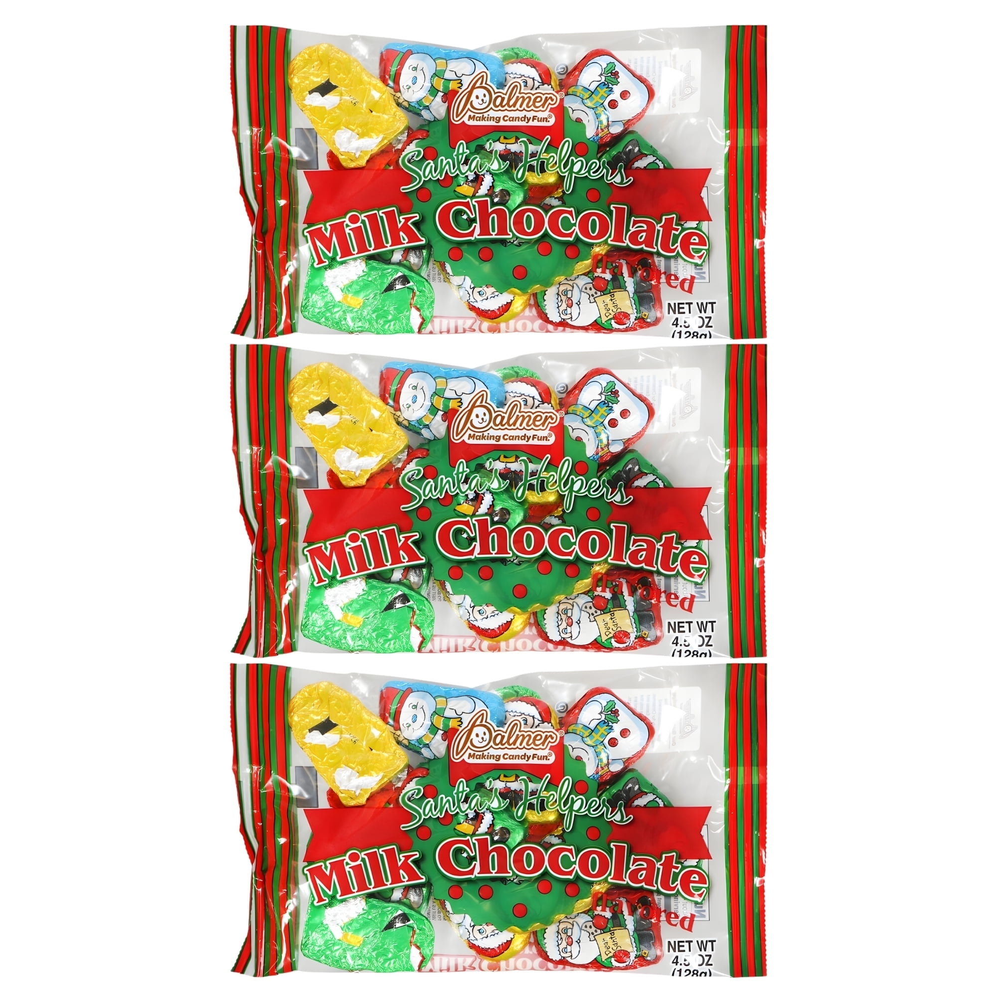 Milk Chocolate Holiday Candies, 4.5 oz Each, Individually Wrapped (3 ...