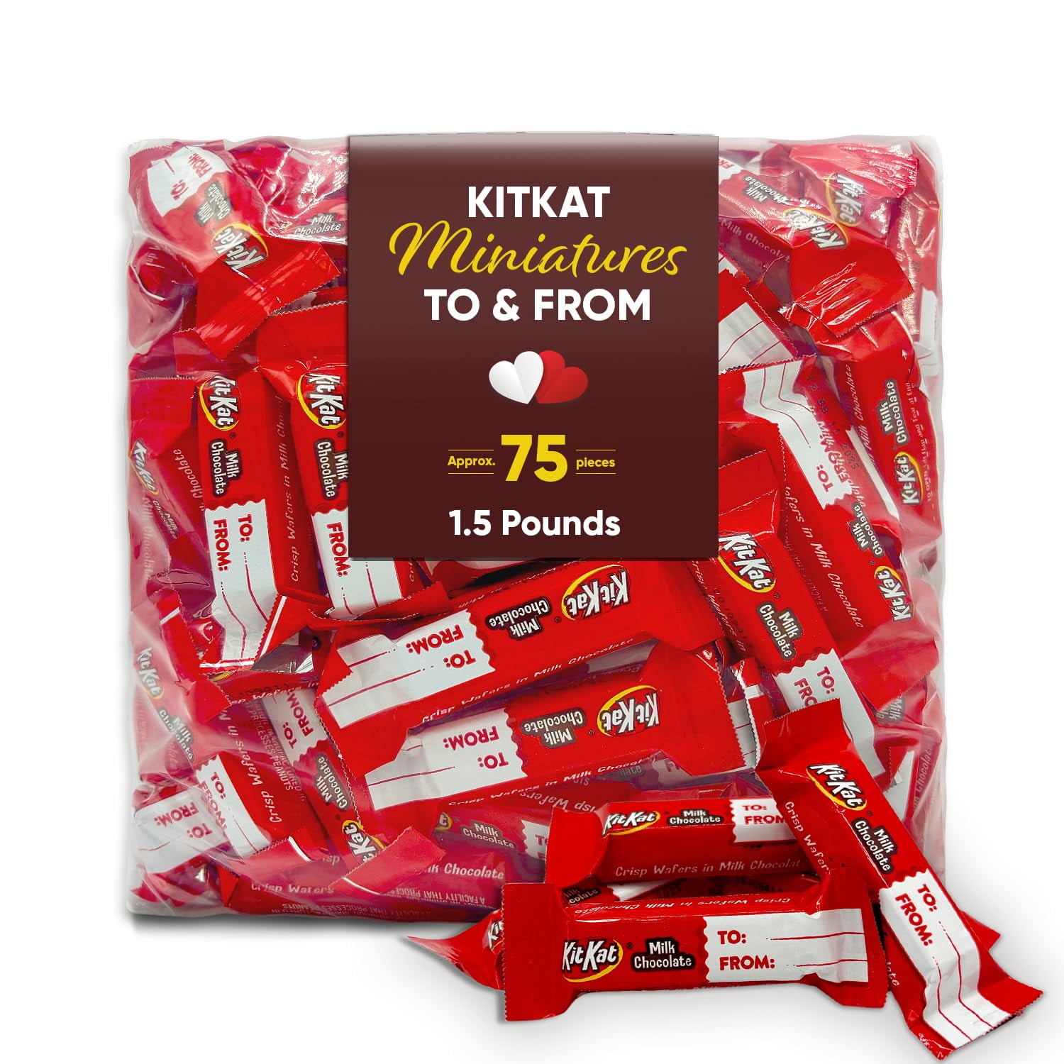 Milk Chocolate "To & From" Bars with Crisp Wafer – Treat (1.5Lb, Approx ...
