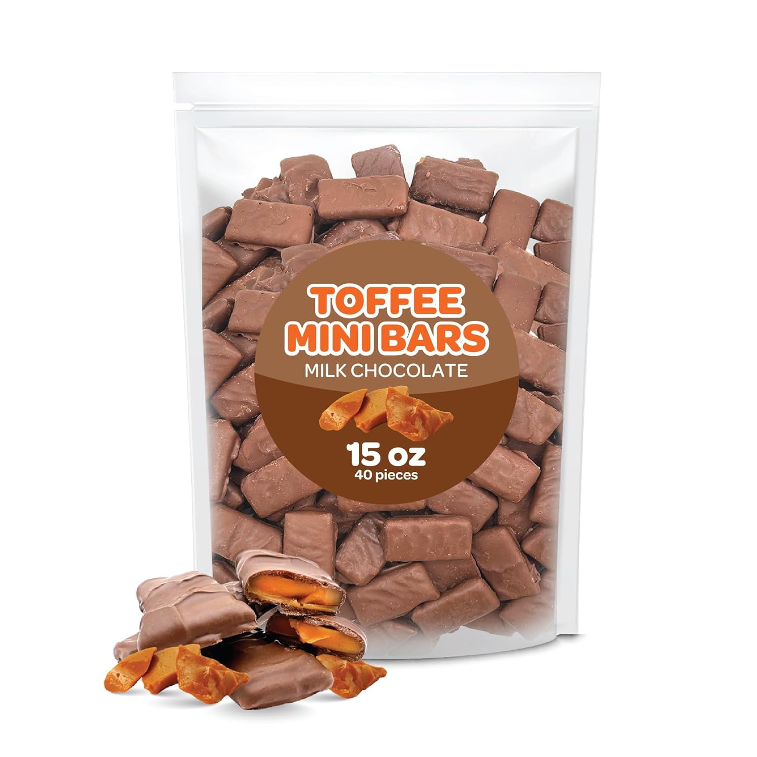 Milk Chocolate Toffee Candy Miniature Bars, 15-Ounce Bag - Walmart.com