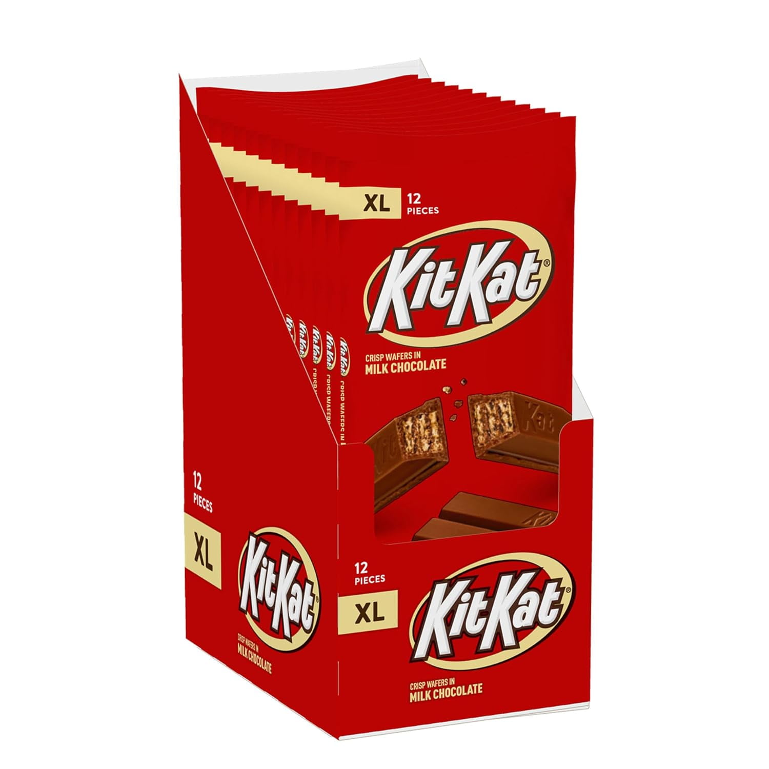 Milk Chocolate Wafer XL, Candy Bars, 4.5 oz (12 Count, 12 Pieces ...