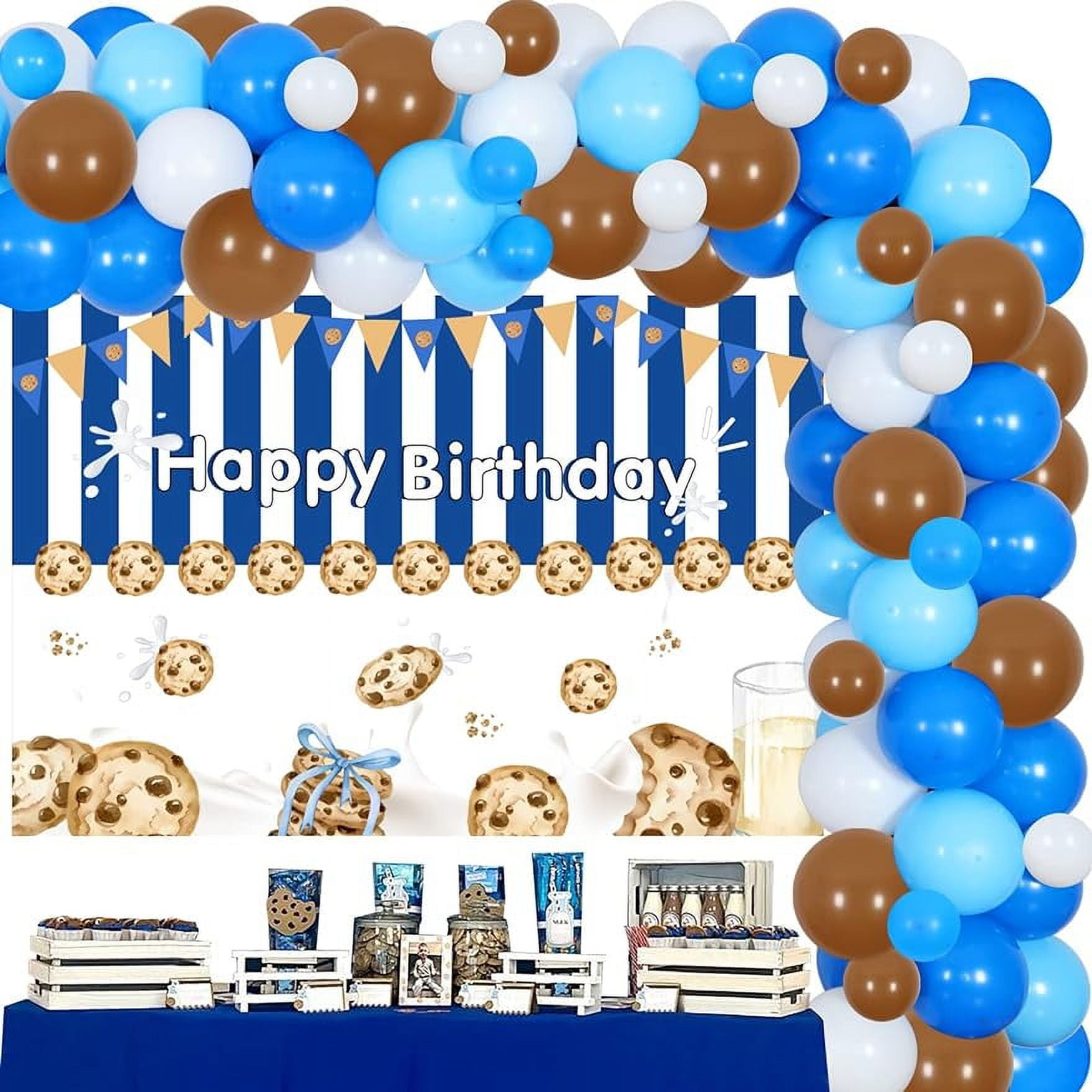 Milk and Cookies Birthday Party Decorations Blue Cookie Milk Balloon ...