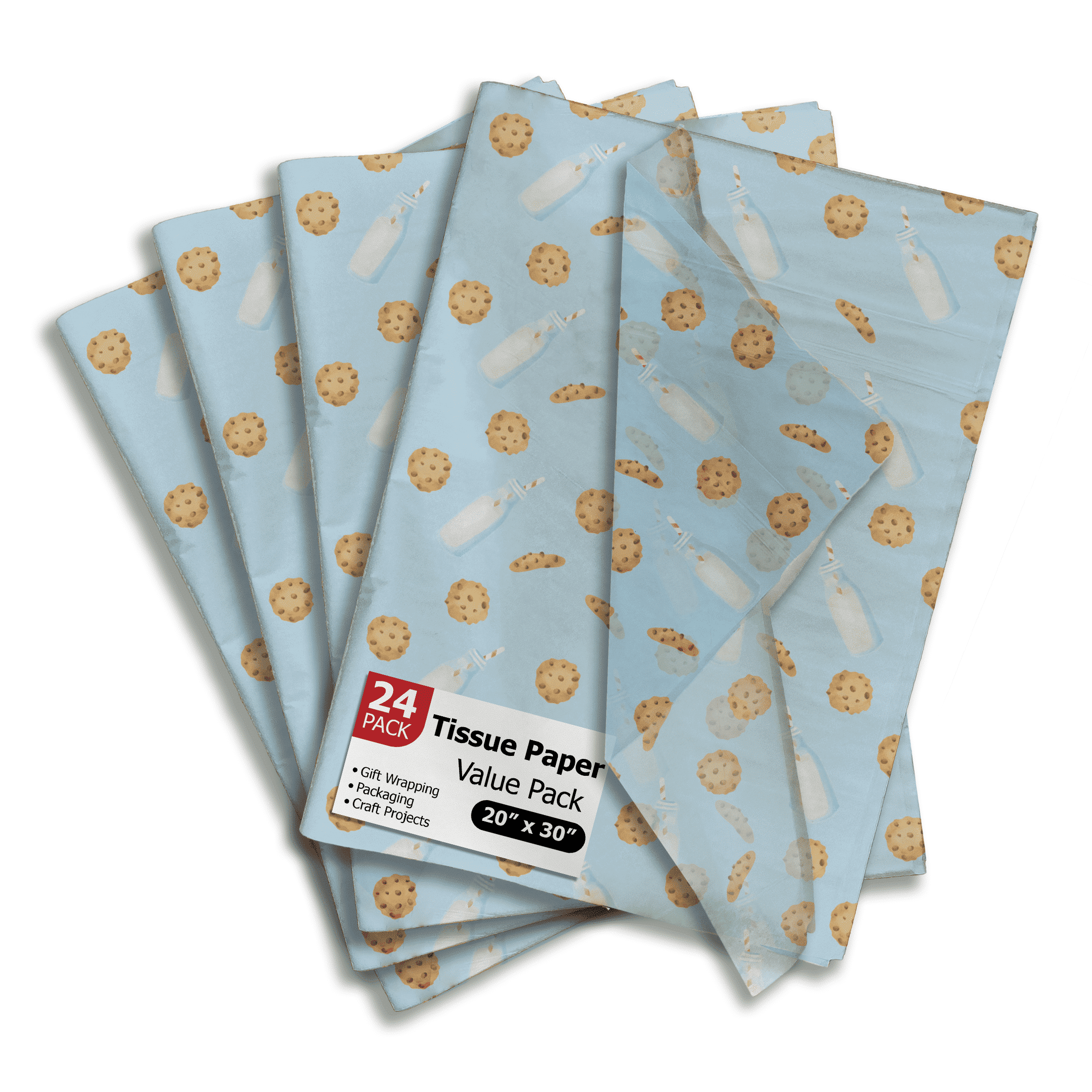 Milk and Cookies Printed Tissue Paper for Birthday Party Gift Bags or ...