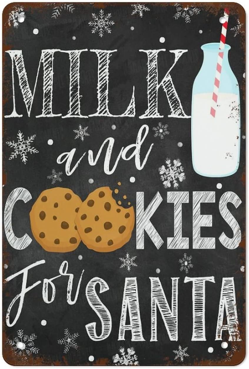 Milk and Cookies Sign for Santa, Santa Cookies Sign, Milk and Cookies ...