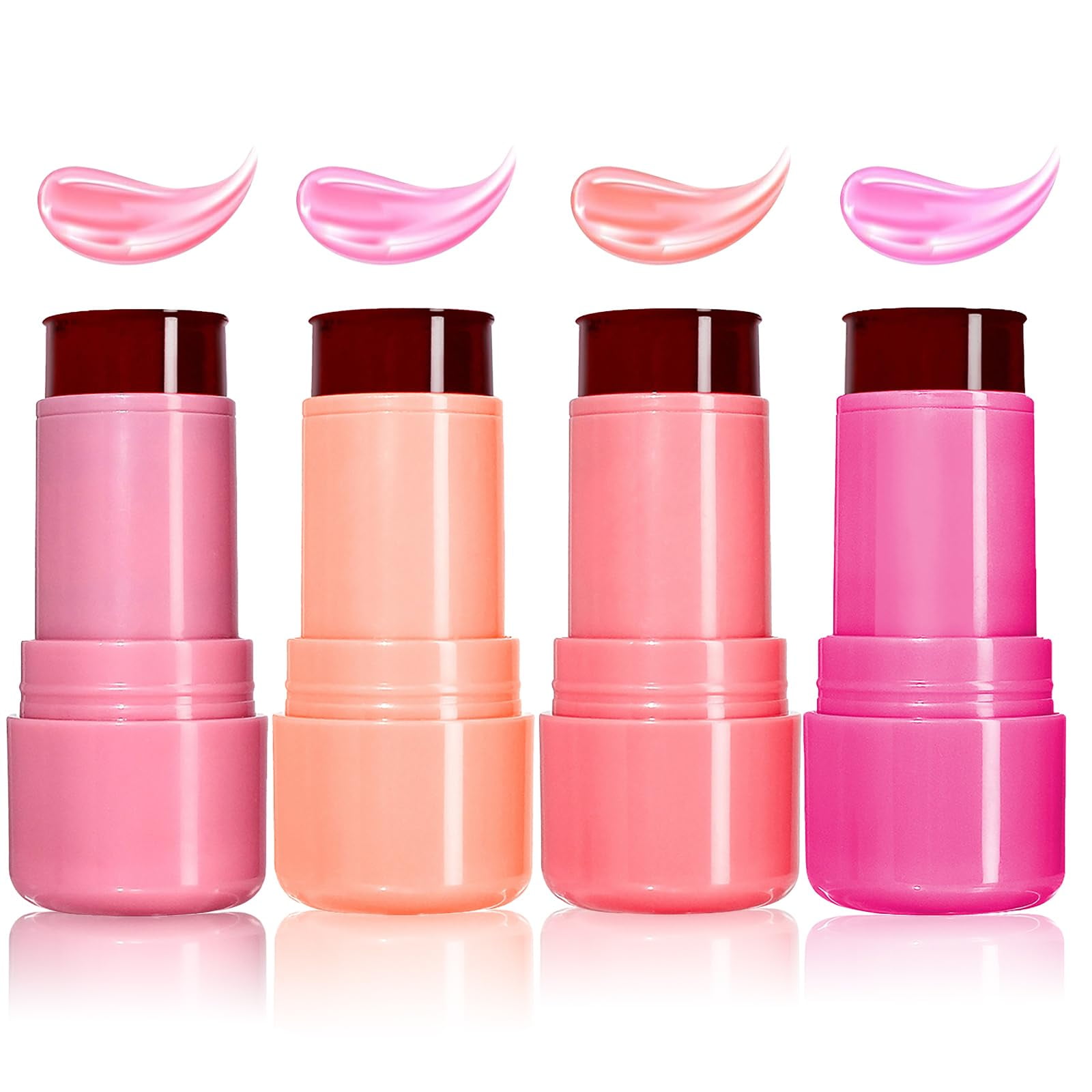 Milk Cooling Water Jelly Tints, 4PCS Milk Jelly Blush Stick Milk Jelly ...