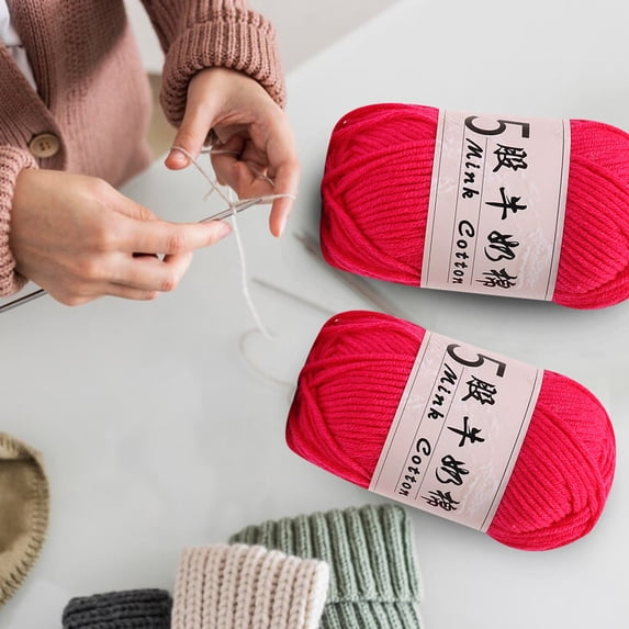 Milk Cotton Crochet Yarn for Knitting Dolls Baby Sweater DIY - 50g 325m ...