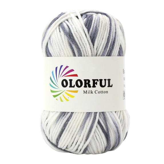 Milk Cotton Yarn 5-Ply Gradient Variegated Crochet Thread Colorful Soft ...