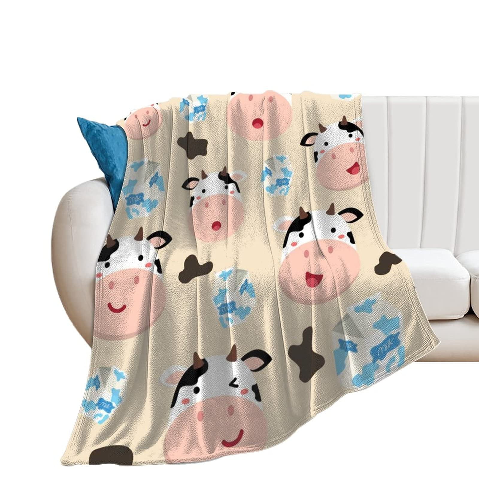 Milk Cow Blanket Lovely Cartoon Farm Animal Throw Blankets for All ...