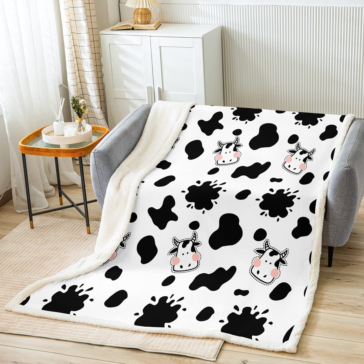 Milk Cow Blanket Lovely Cartoon Farm Animal Throw Blankets for All ...