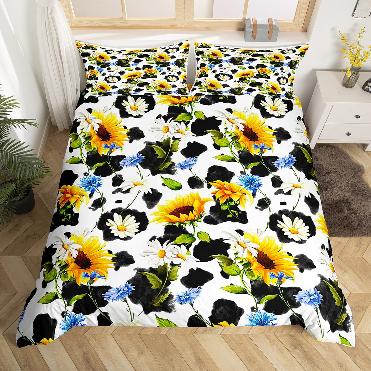 Milk Cow Print Comforter Cover Kids Girls Room Decor,Wildlife Farm ...