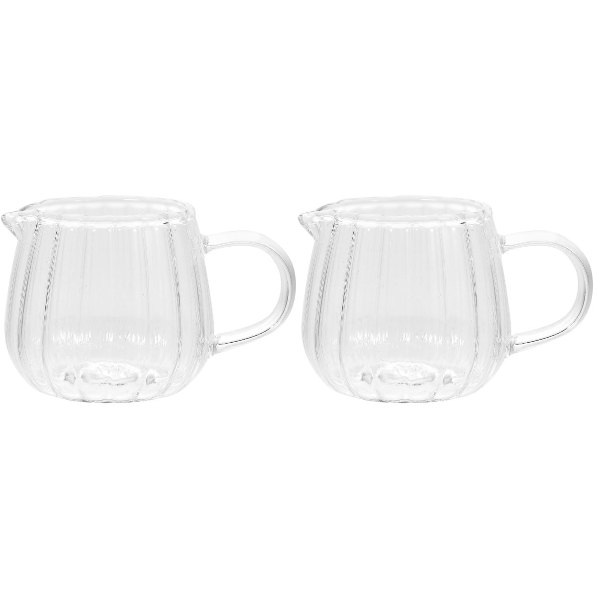 Milk Cup Coffee Creamer Mini Glass Pitcher 2 Pieces Small Clear Mug ...