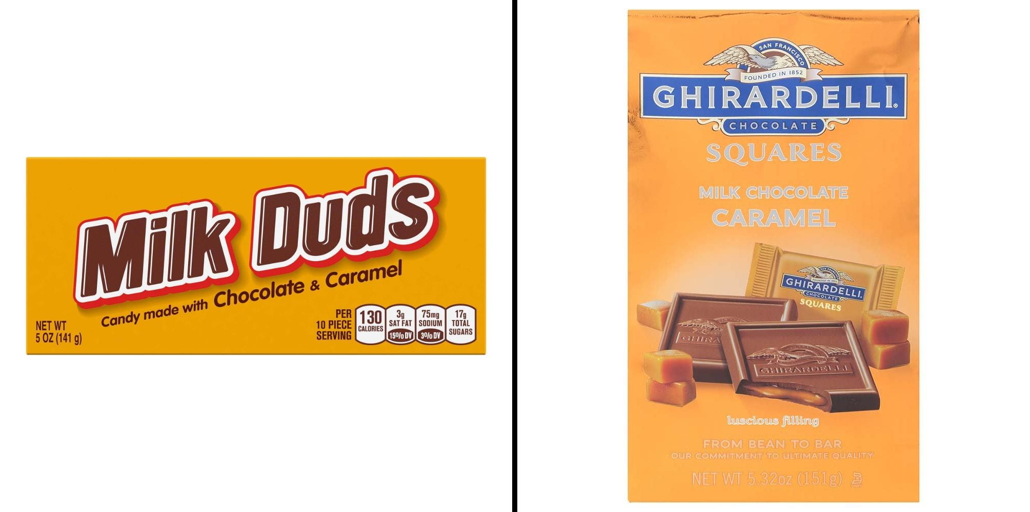 Milk Duds Chocolate & Caramel Candy Theater Box & Ghirardelli Milk ...