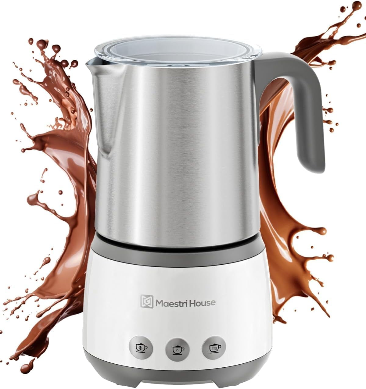 Milk Frother, 4-in-1 Electric Milk Steamer and Frother, 16.9OZ 600W ...