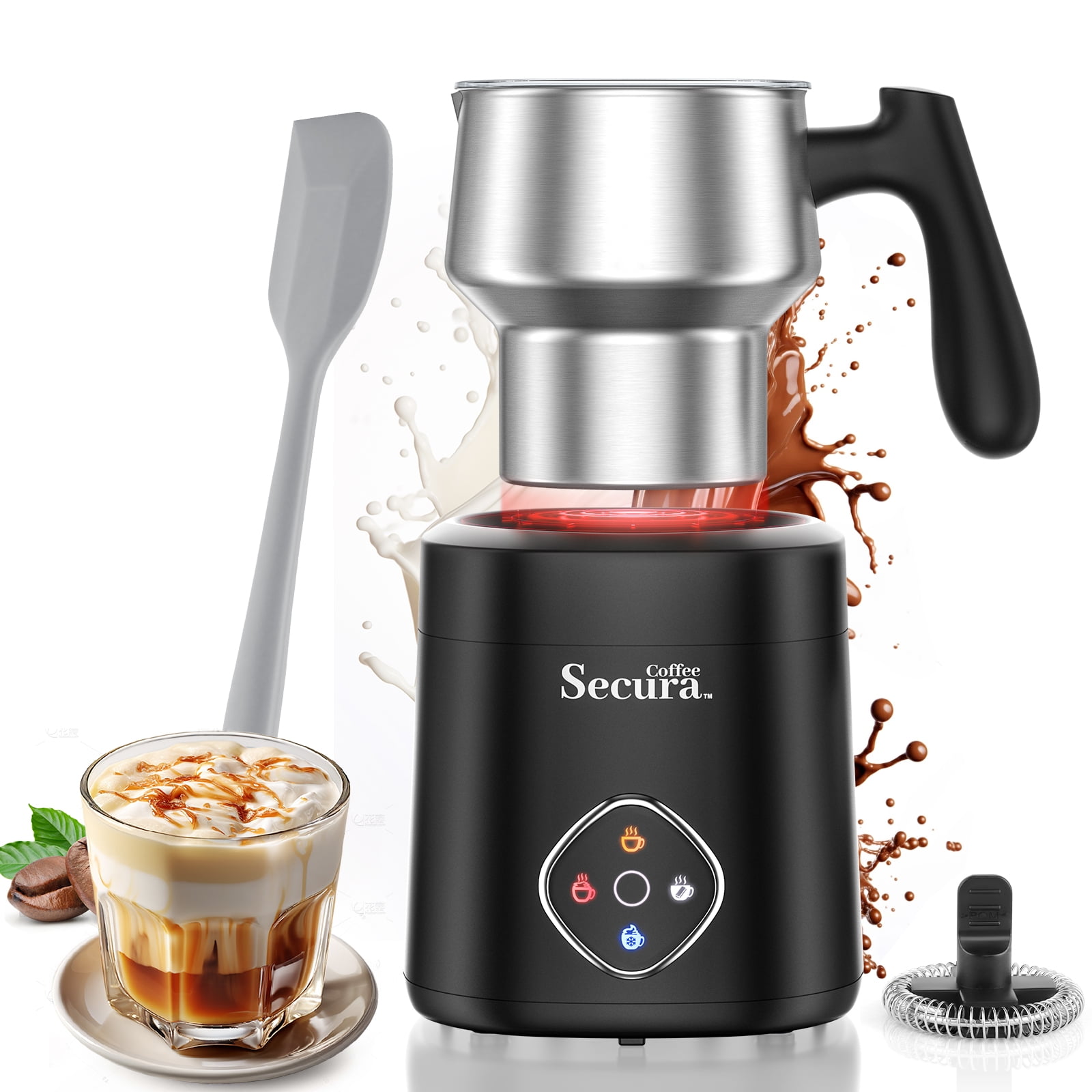 Secura Milk Frother, 4-in-1 Electric Milk Steamer and Frother with ...