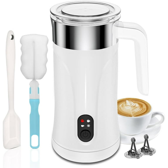 Milk Frother, 4-in-1 Frother and Steamer, 10.1oz/300ml Automatic Hot ...