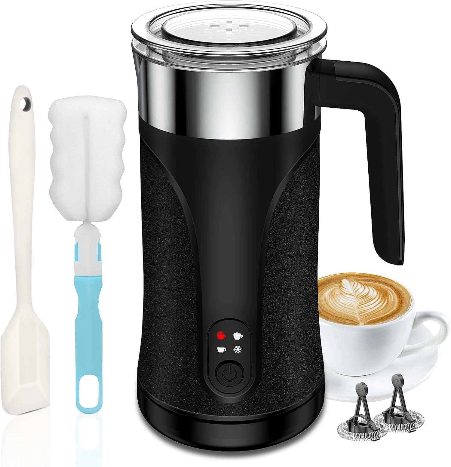 Milk Frother, 4-in-1 Milk Frother and Steamer, 10.1oz/300ml Automatic ...