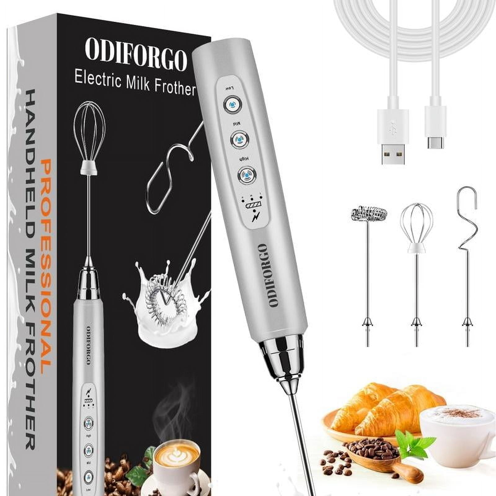 Milk Frother Handheld with 3 Heads, mix Fruit juice powder，Prebiotic ...