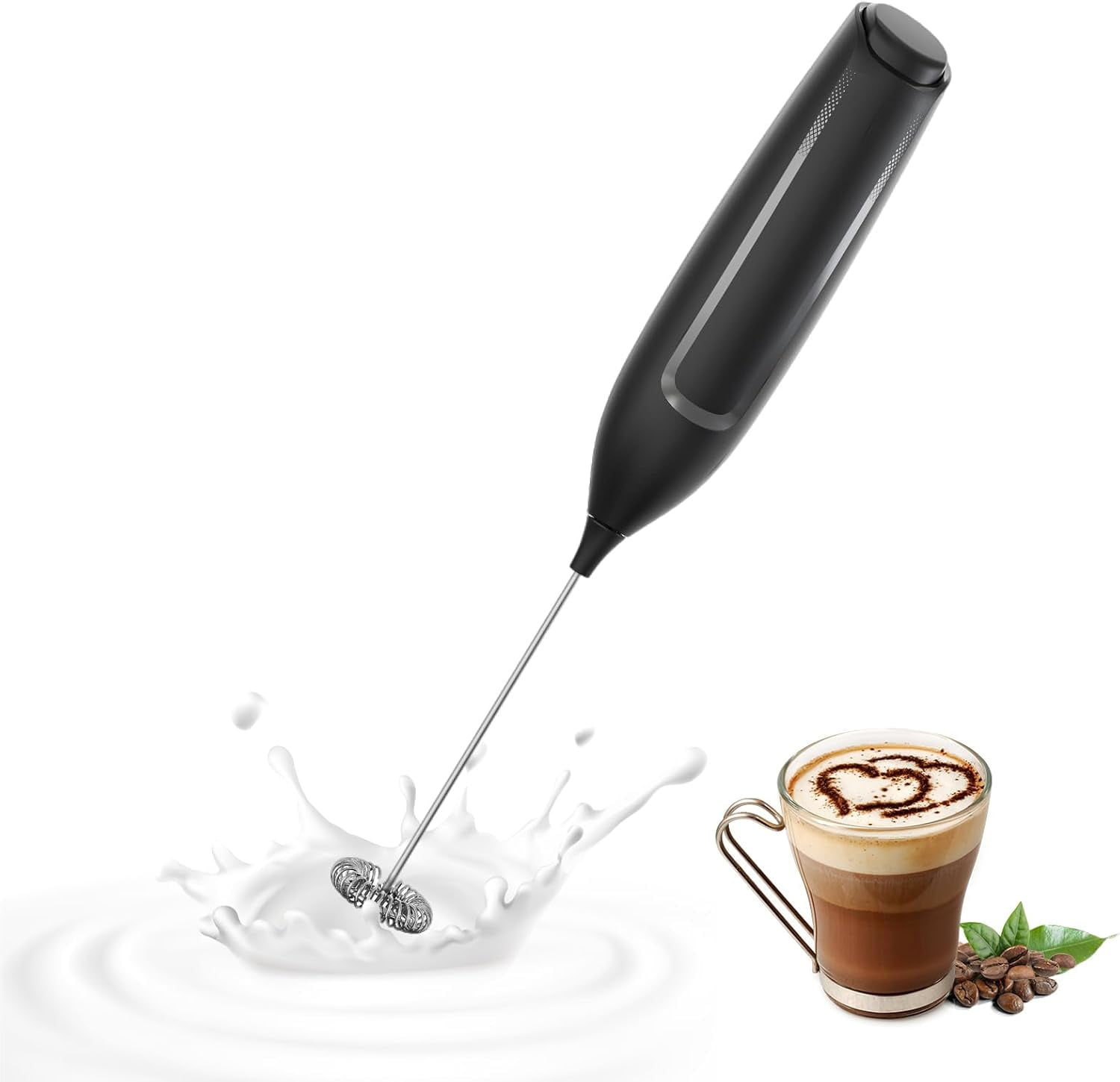 Milk Frother Handheld Battery, Electric Foam Maker Frother Wand, Drink ...