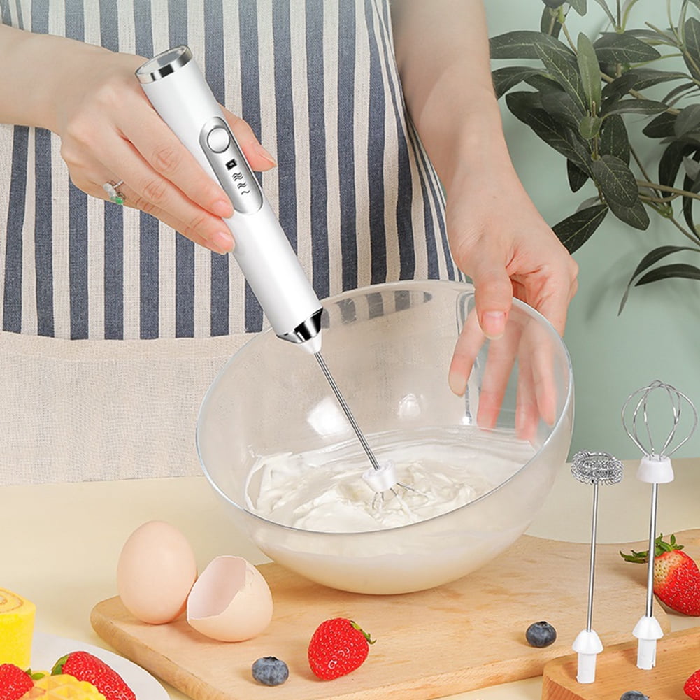 Milk Frother,Handheld Electric Egg Foam Maker with Stainless Steel ...