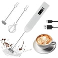 Milk Frother Handheld Frother Wand Coffee Maker with 2 Stainless Stee ...