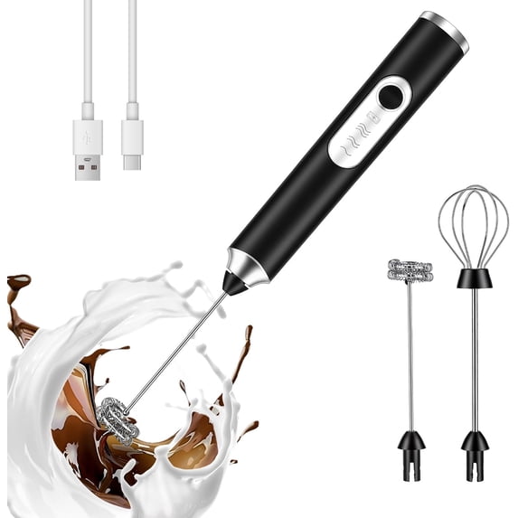 Milk Frother Handheld Rechargeable 2000mAH Power Frother Wand Electric ...